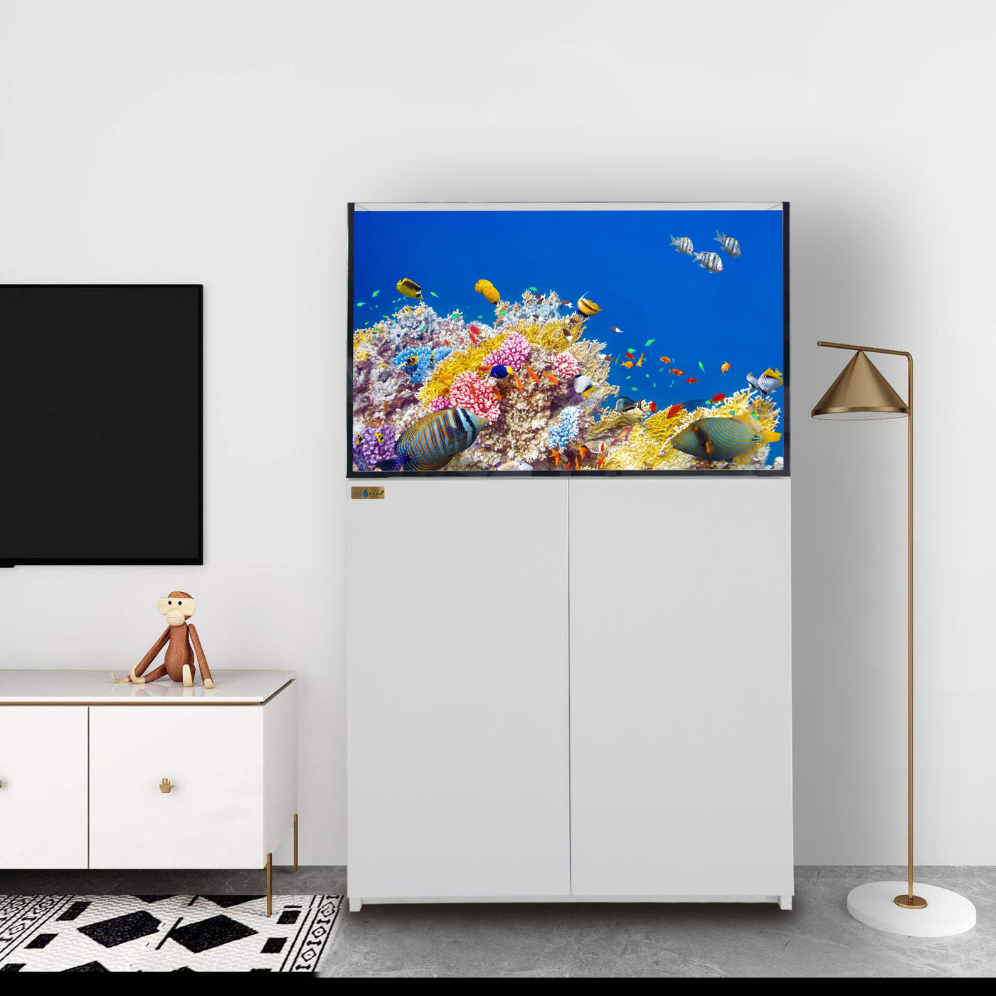 115 Gallon Coral Reef Aquarium Ultra Clear Glass Tank & Built in Sump